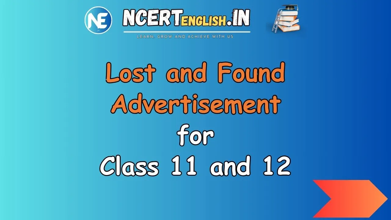 Lost and Found Advertisement for Class 11 and 12